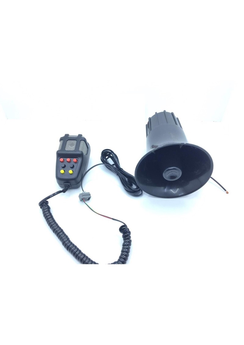 TETRA 7 Sesli Mikrofonlu Megafonlu 12V Güçlü Polis Sireni